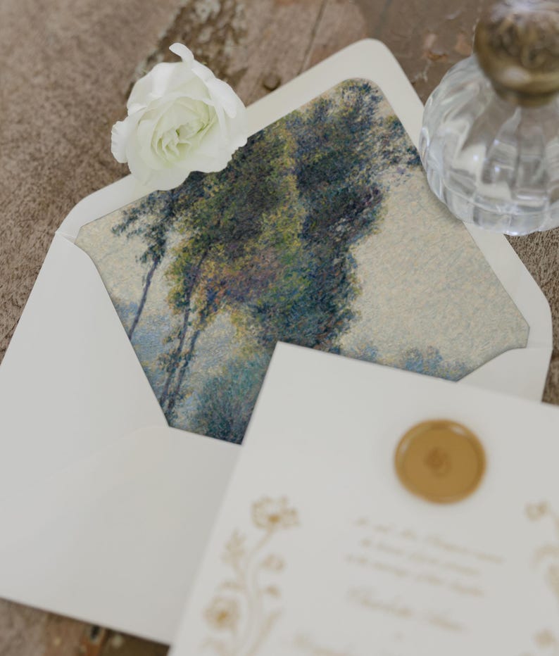 Blue and Green Tall Trees Envelope Liner | A7 | Fine Art Envelope Liner ...