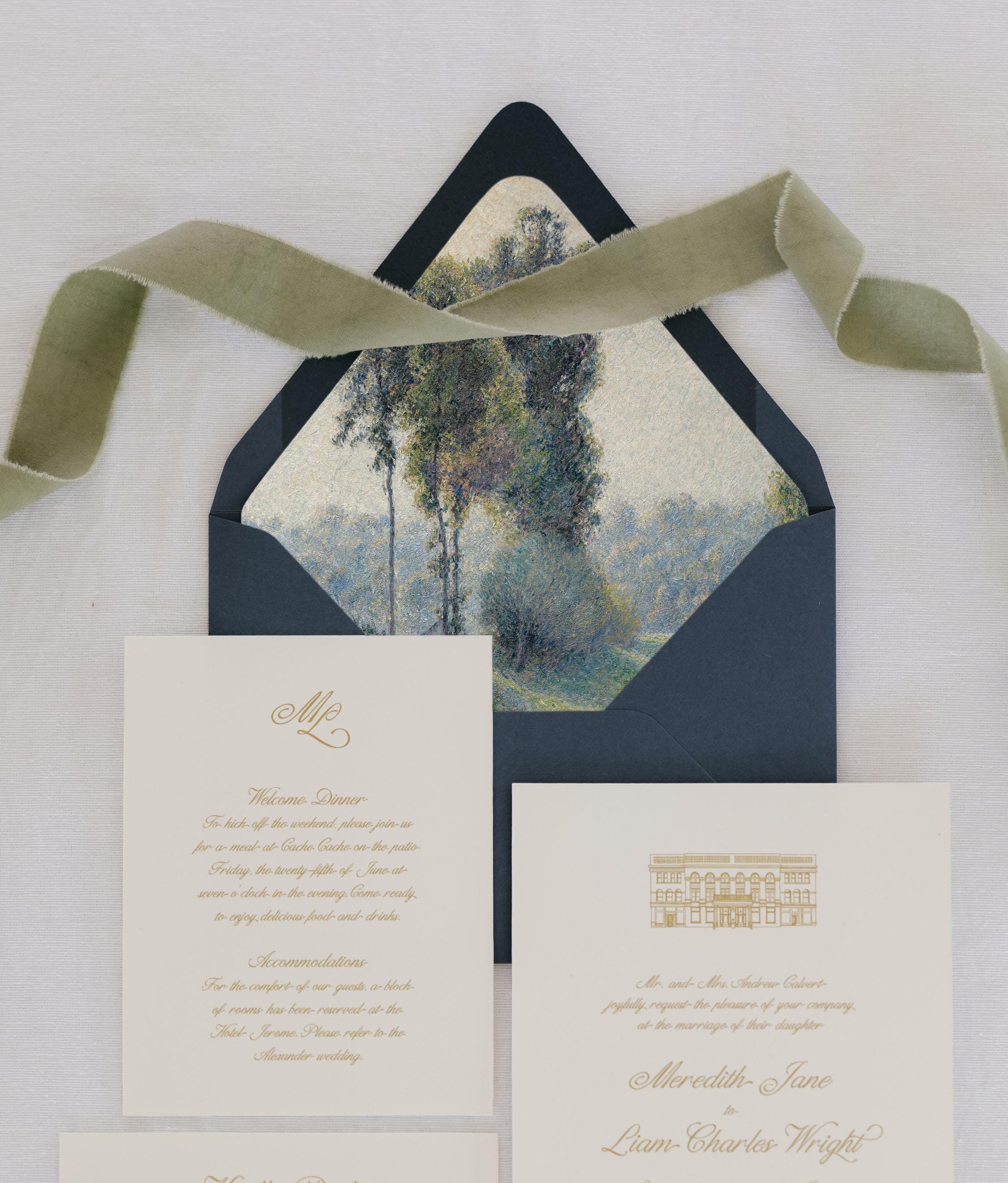 Blue and Green Tall Trees Envelope Liner | A7 | Fine Art Envelope Liner ...