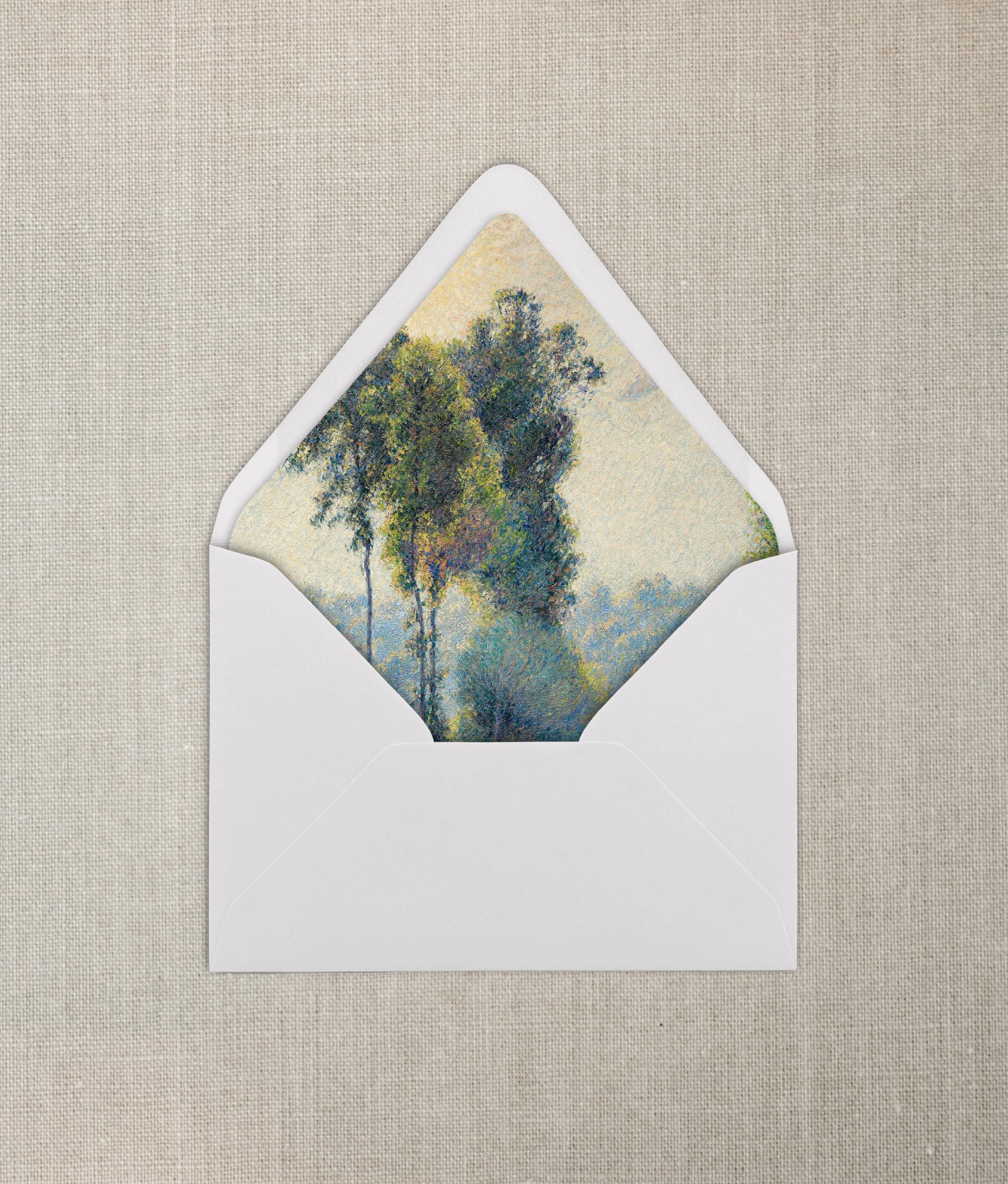 Blue and Green Tall Trees Envelope Liner | A7 | Fine Art Envelope Liner ...