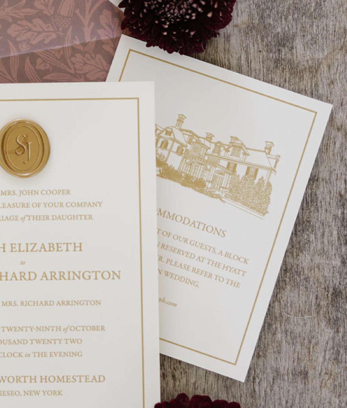 6-PC Classic Border Wedding Invitation | Goldie | Traditional ...