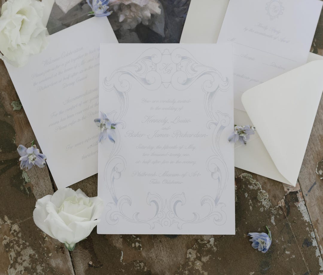 6-PC Ornamental Frame Wedding Invitation | Marjorie | Traditional ...