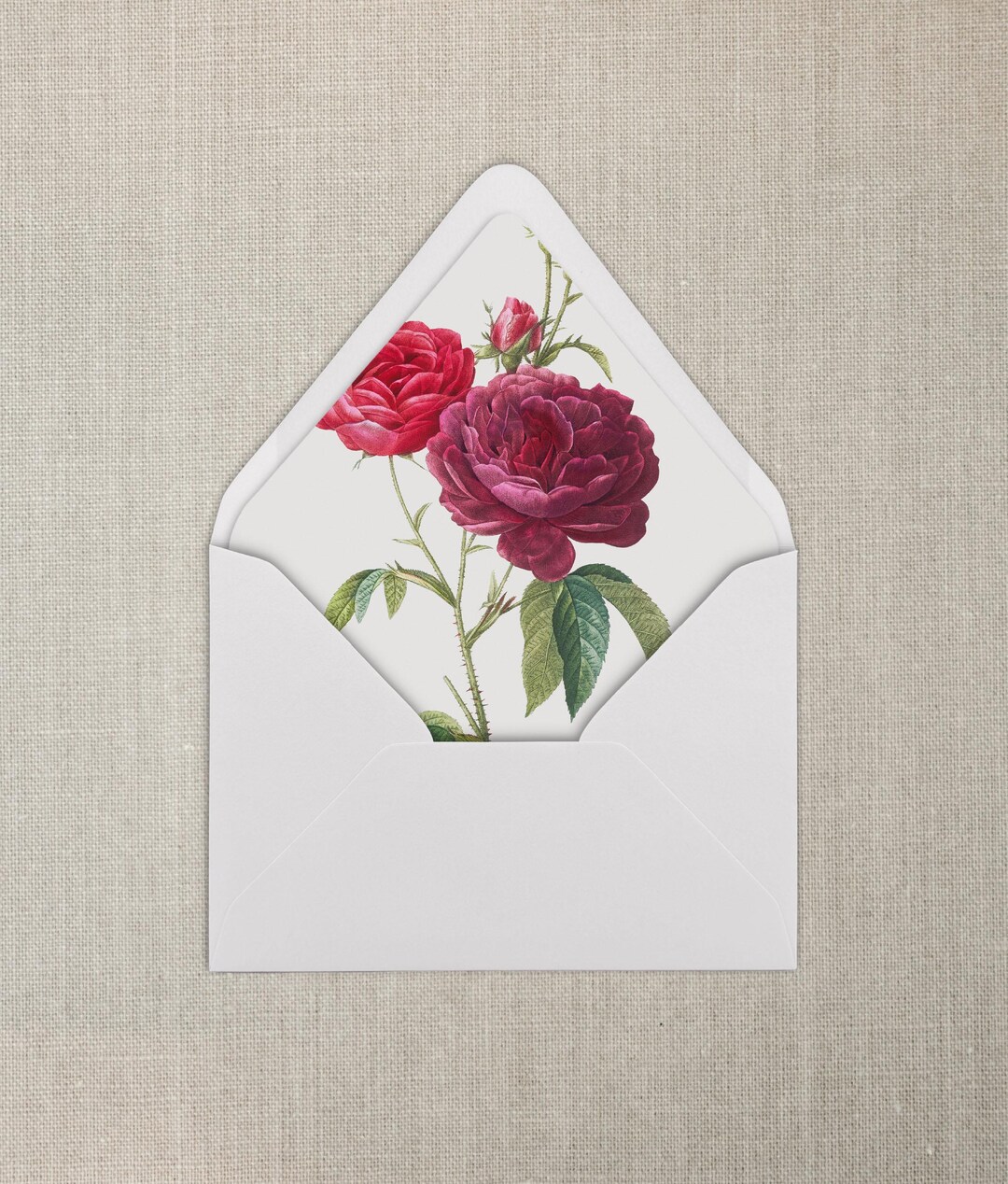 Pink and Red Rose Envelope Liner | A7 | Fine Art Envelope Liner | Sets ...