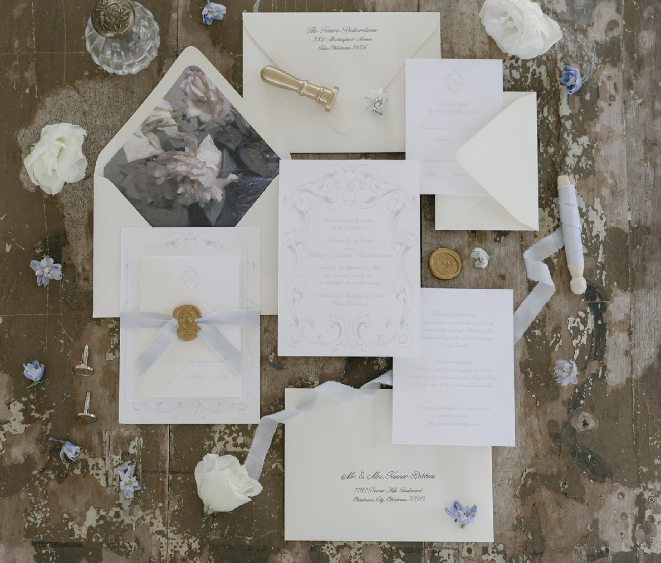 6-PC Ornamental Frame Wedding Invitation | Marjorie | Traditional ...