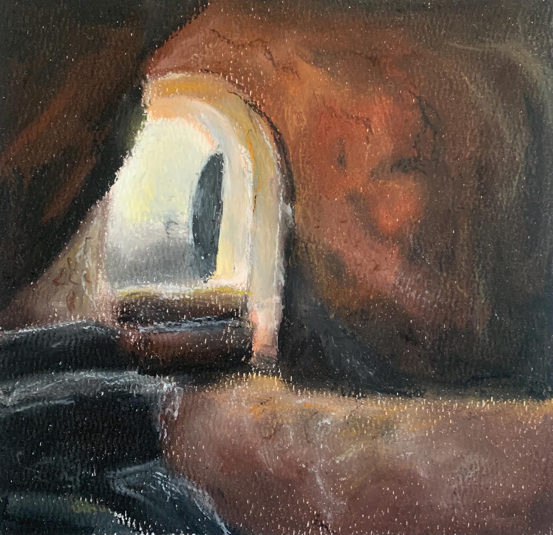 Square Shaped Jesus Christ Artwork Oil Pastel Painting, "even the ...