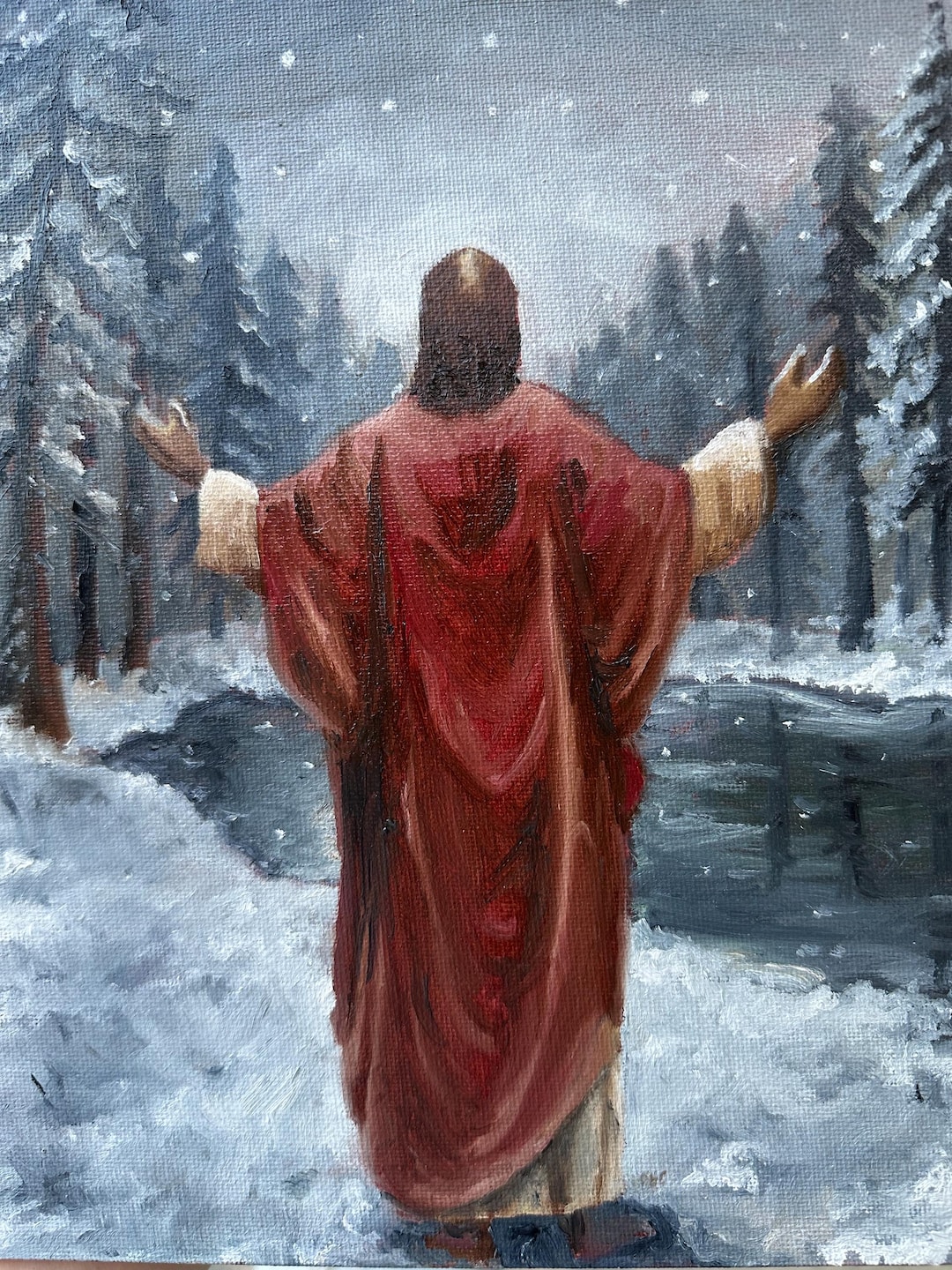 Original Oil Painting of "peace Be Still", 8"x10" Size Unframed, Jesus ...