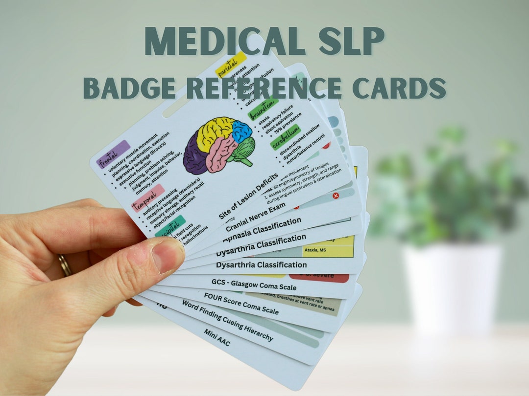 Medical SLP Badge Reference Cards - Etsy