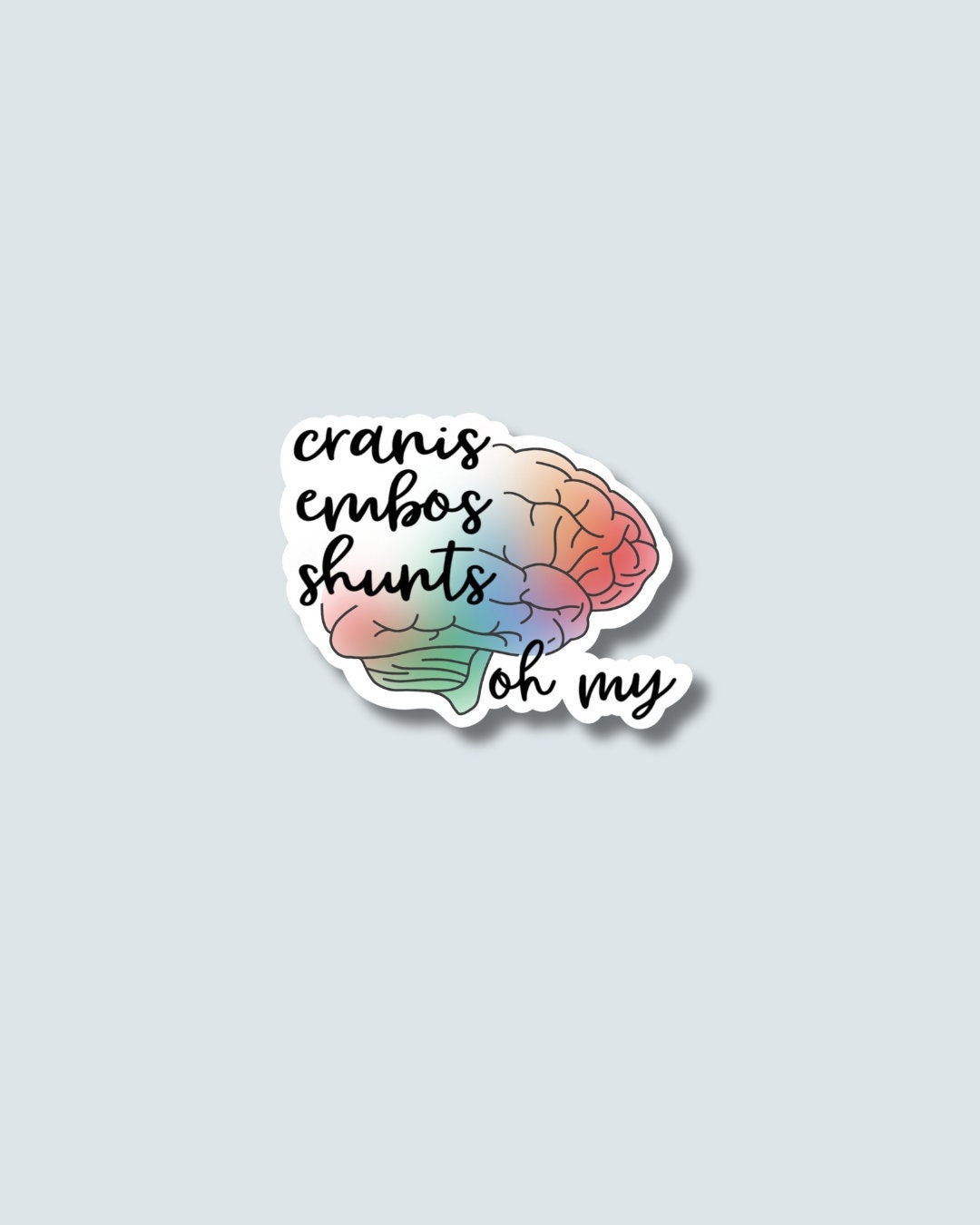 Brain Sticker, SLP, Speech Pathology, Neuro Anatomy, Neuro Surgery - Etsy