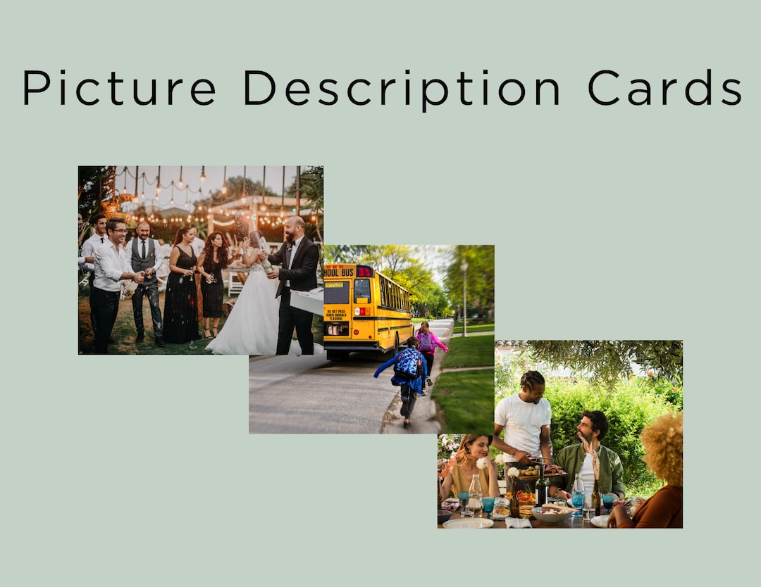 Picture Description Cards, SLP Downloadable Resource, Stroke Therapy ...