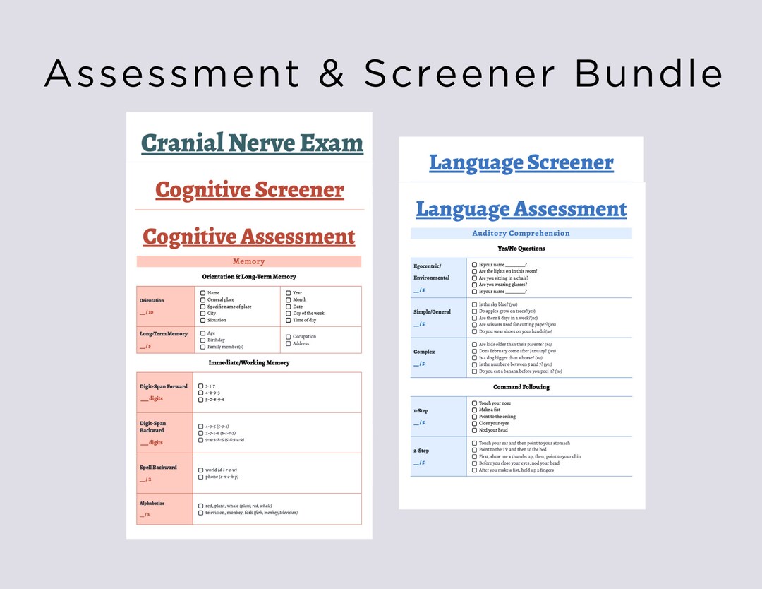 SLP Adult Medical Assessment Bundle, Language Cognitive Assessment ...