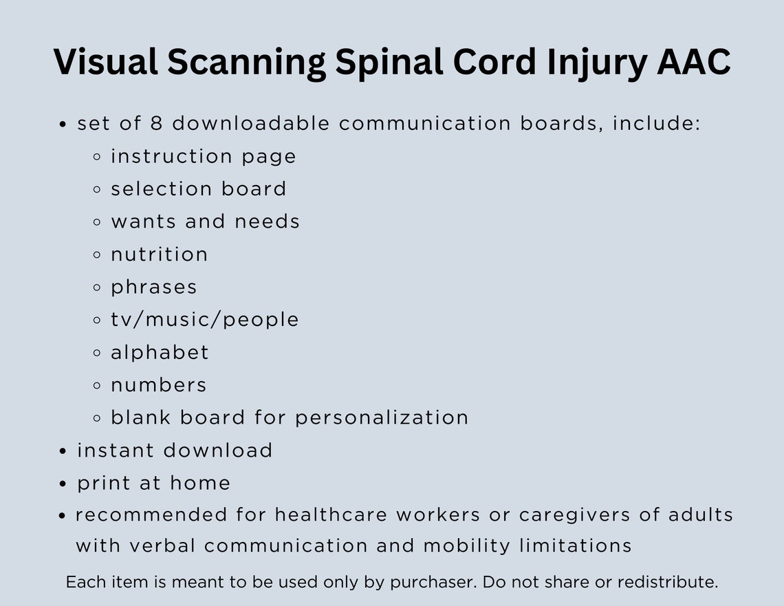 Visual Scanning AAC, Downloadable Communication Boards, Medical SLP ...