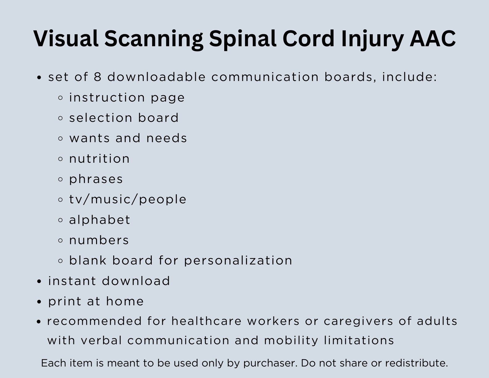 Visual Scanning AAC, Downloadable Communication Boards, Medical SLP ...