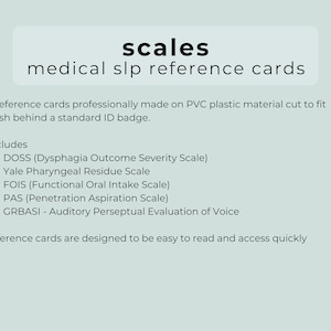Medical SLP Badge Reference Cards - Etsy