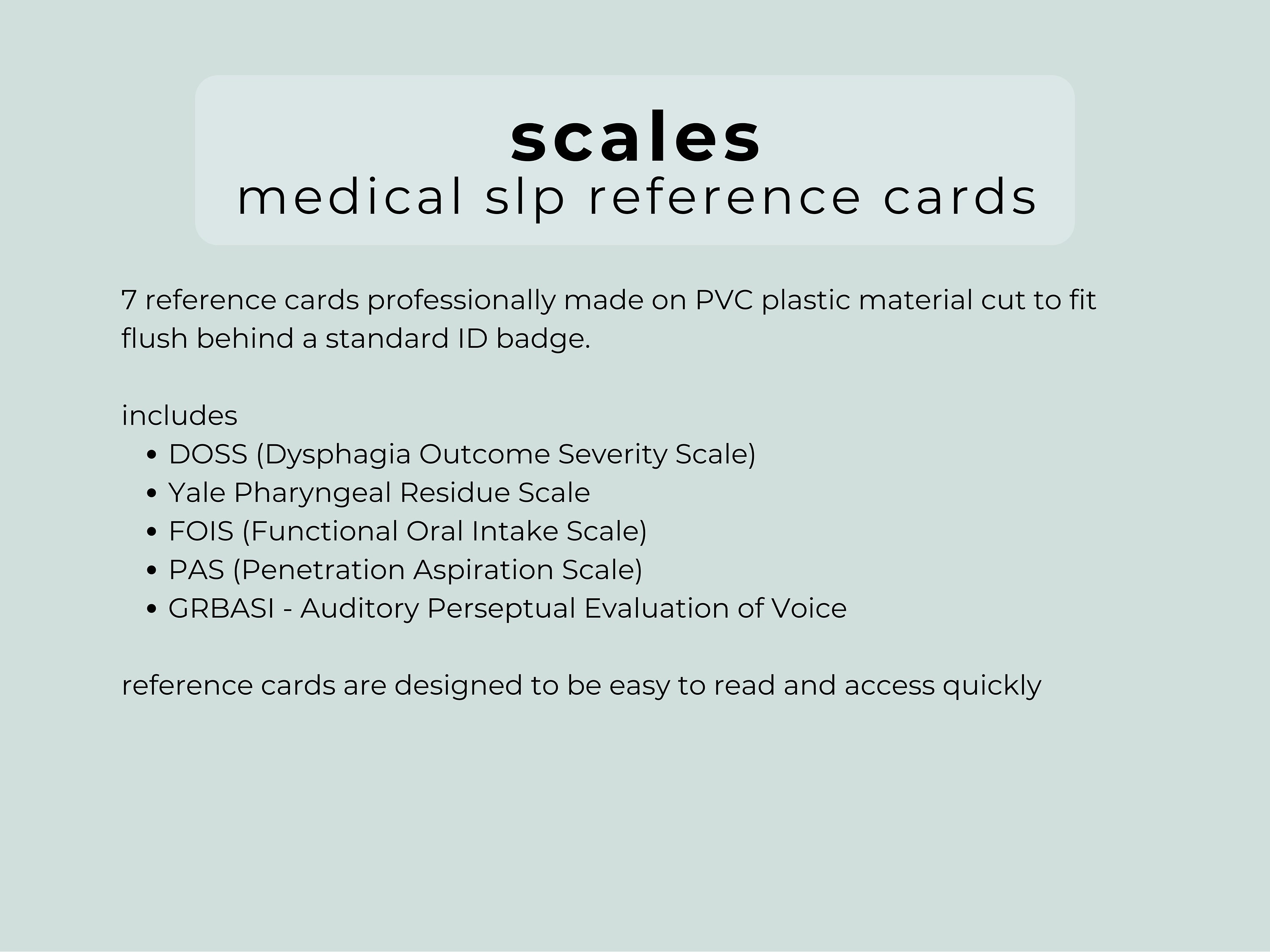 Medical SLP Badge Reference Cards - Etsy