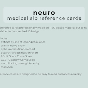 Medical SLP Badge Reference Cards - Etsy