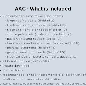 Adult AAC Downloadable Communication Boards, Medical SLP Stroke ...