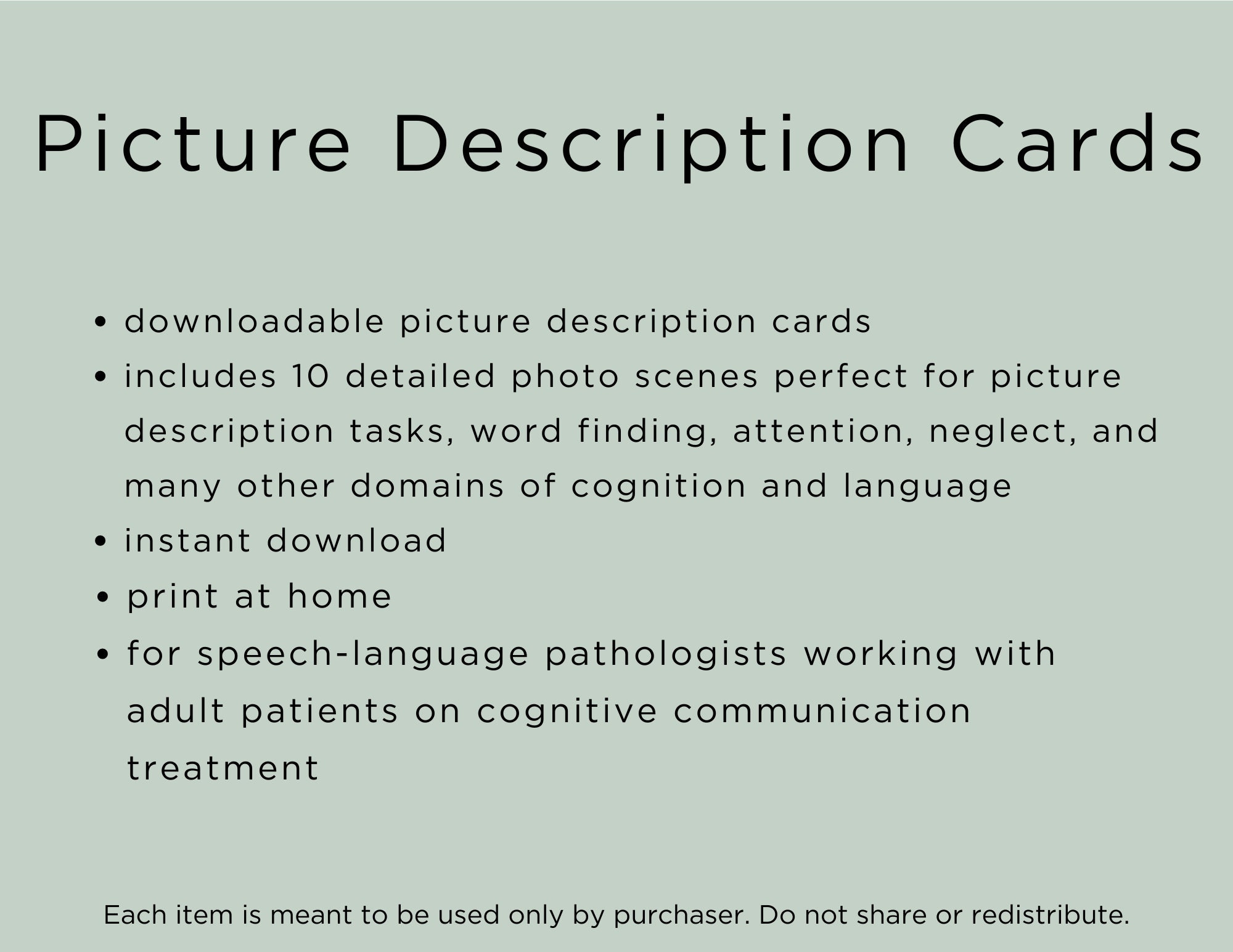 Picture Description Cards SLP Downloadable Resource Stroke - Etsy