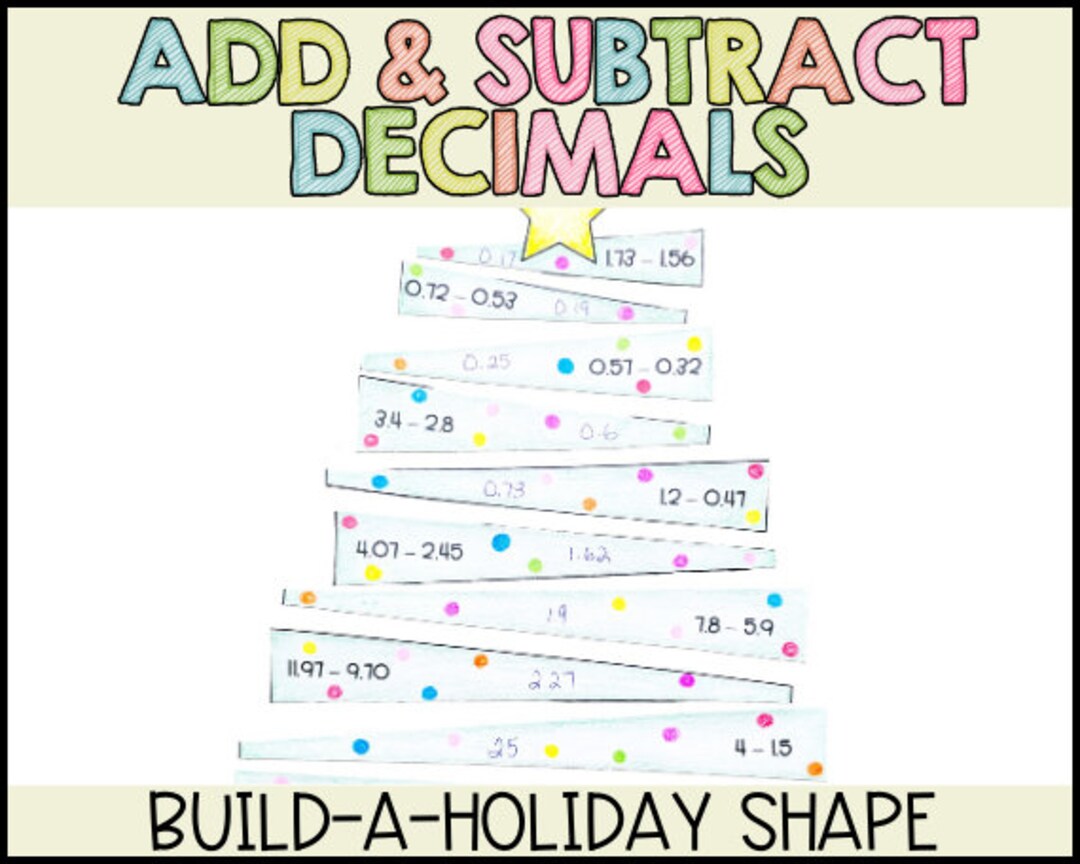 Adding and Subtracting Decimals Holiday Math Challenge Activity - Etsy