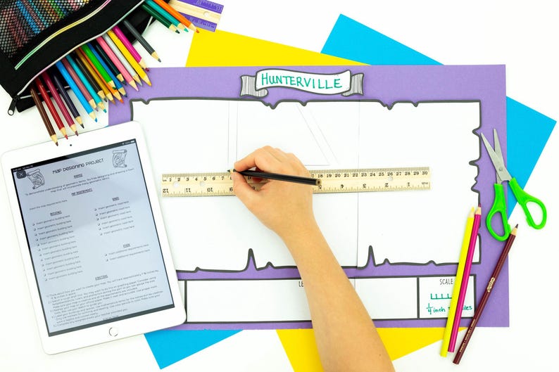 Geometry Project Based Learning Hands-on Map Skills Math Activity for ...