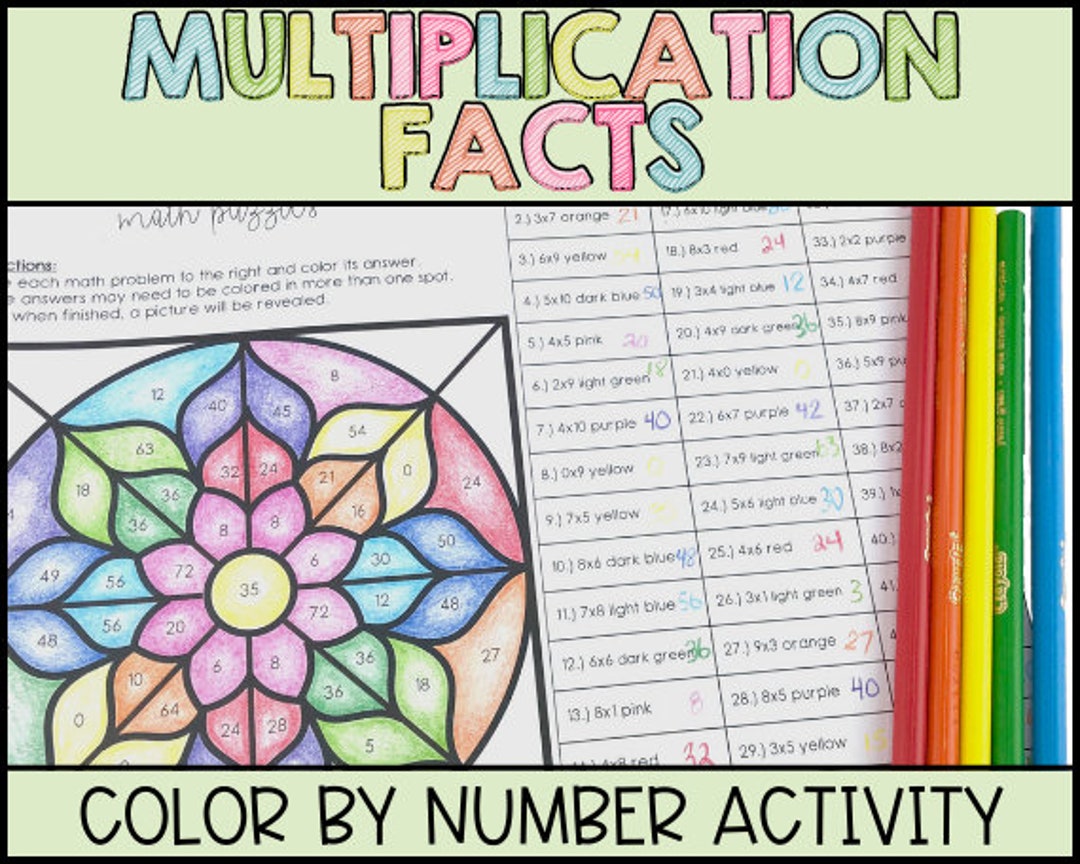 Multiplication Color by Number Multiplication Fact Fluency Activity - Etsy