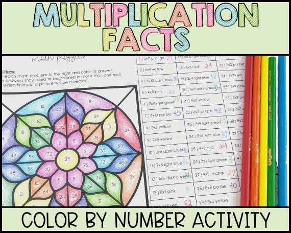 Multiplication Color by Number Multiplication Fact Fluency Activity - Etsy