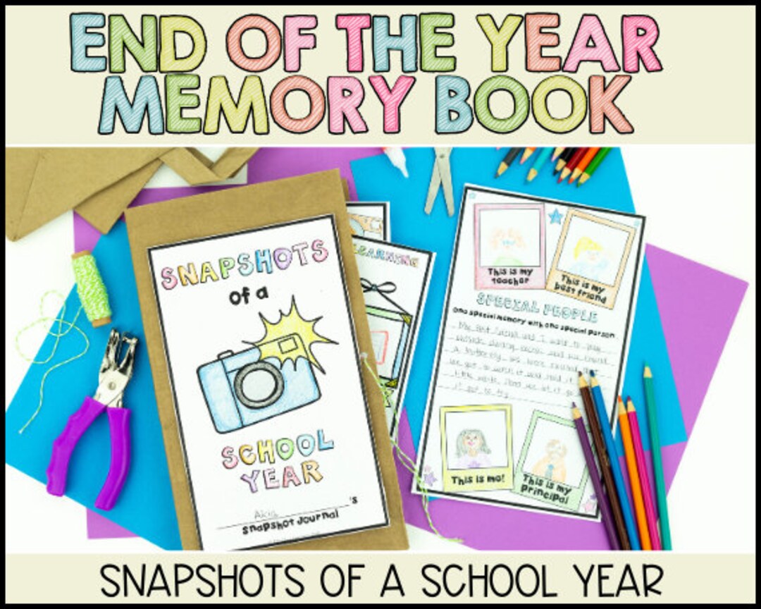 End of the Year Snapshots of a School Year Memory Book - Etsy