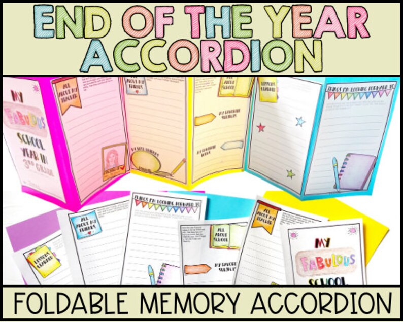 End of the Year Activity End of the Year Memory Accordion Book - Etsy
