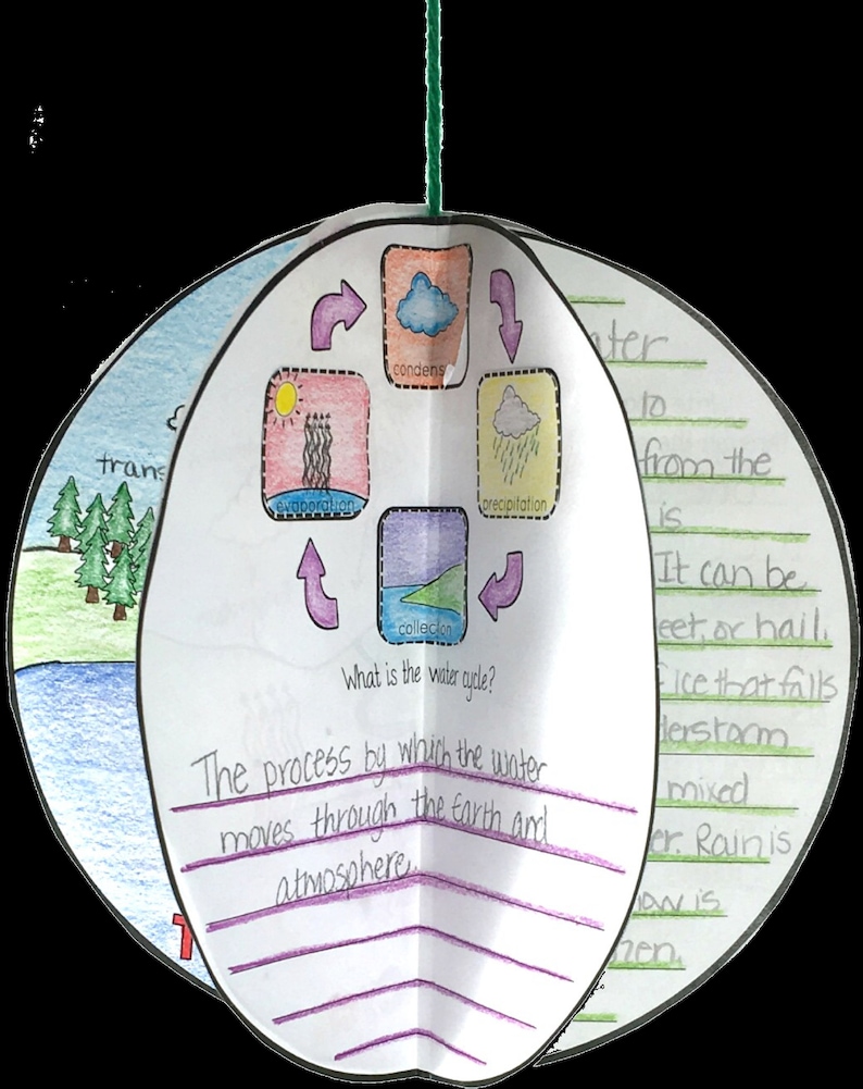 Water Cycle Activity Circle Book Weather Activity Worksheets - Etsy