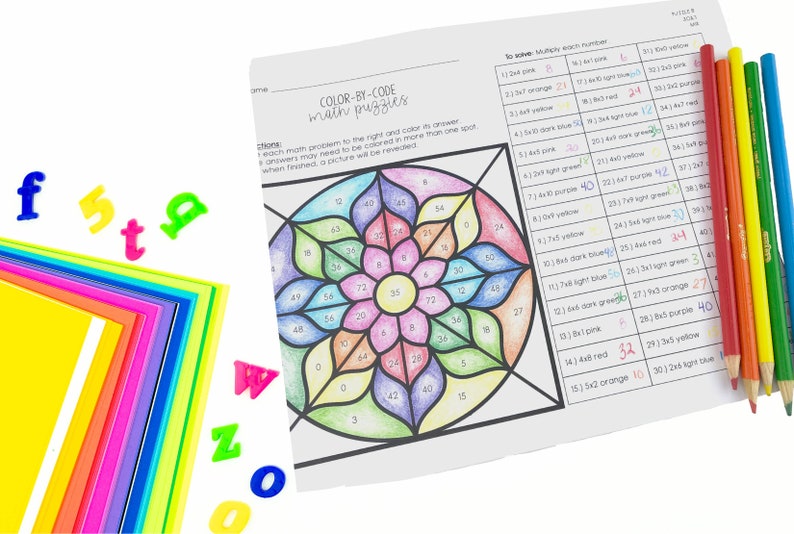 Multiplication Color by Number Multiplication Fact Fluency Activity - Etsy