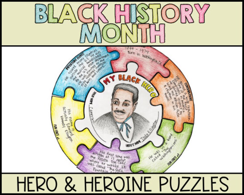 Black History Month Activity - Black Hero Puzzle - Etsy