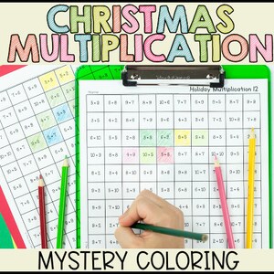 Christmas Multiplication Mystery Pictures Puzzle - Etsy