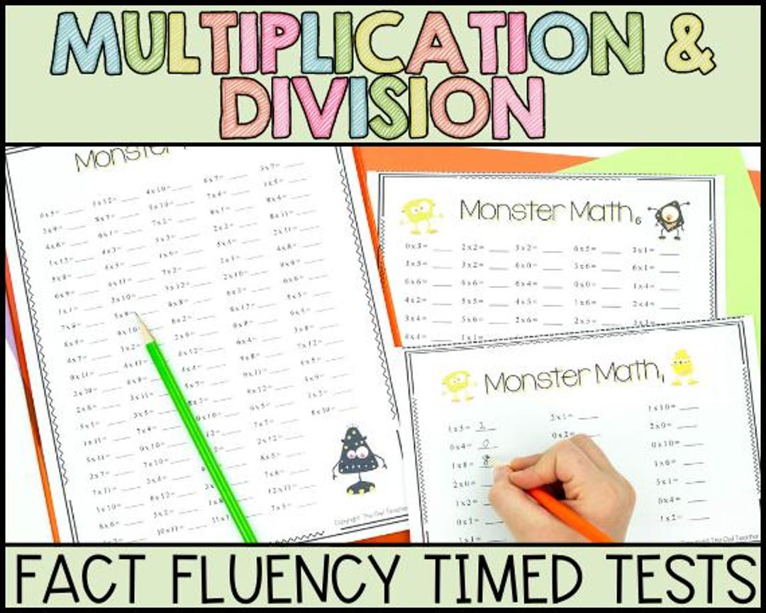 Multiplication Division Fluency Timed Tests 3rd Grade Math Practice ...