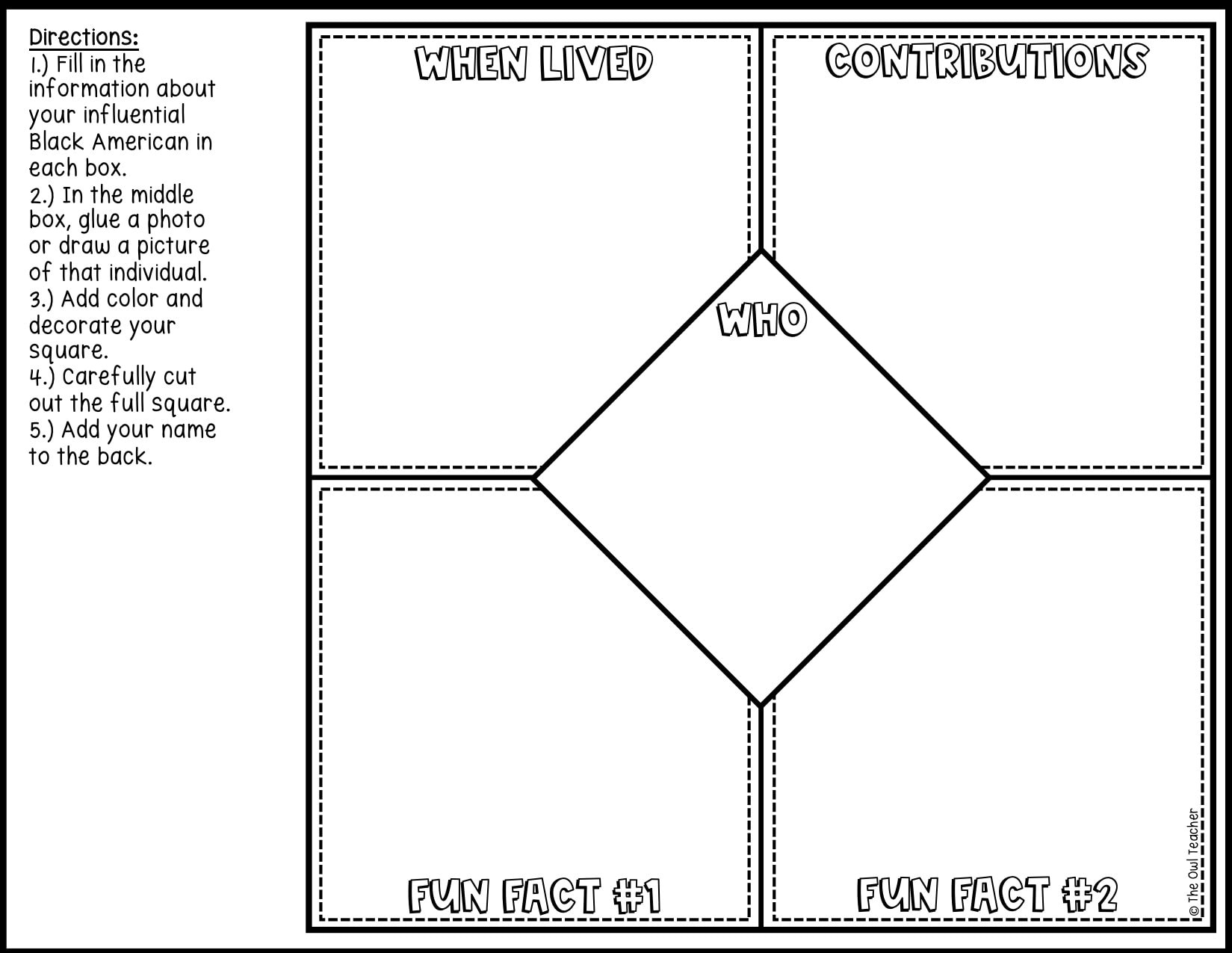 Influential People Activity or Biography Template Displays - Etsy