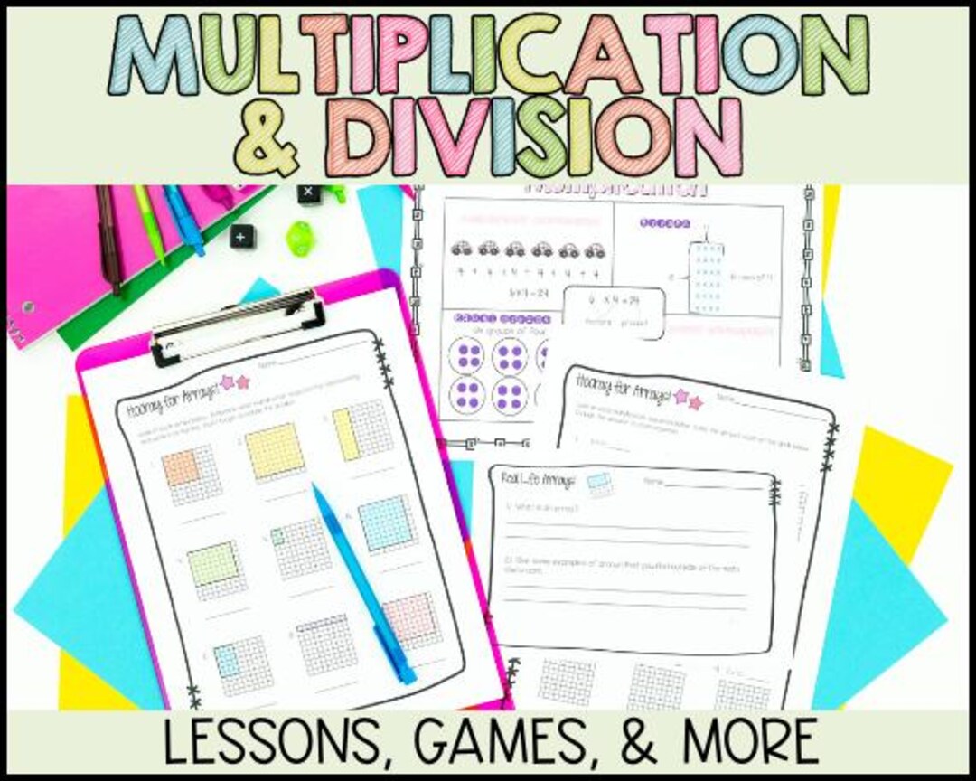 Multiplication & Division Activities Worksheets and Guided Math Lessons ...