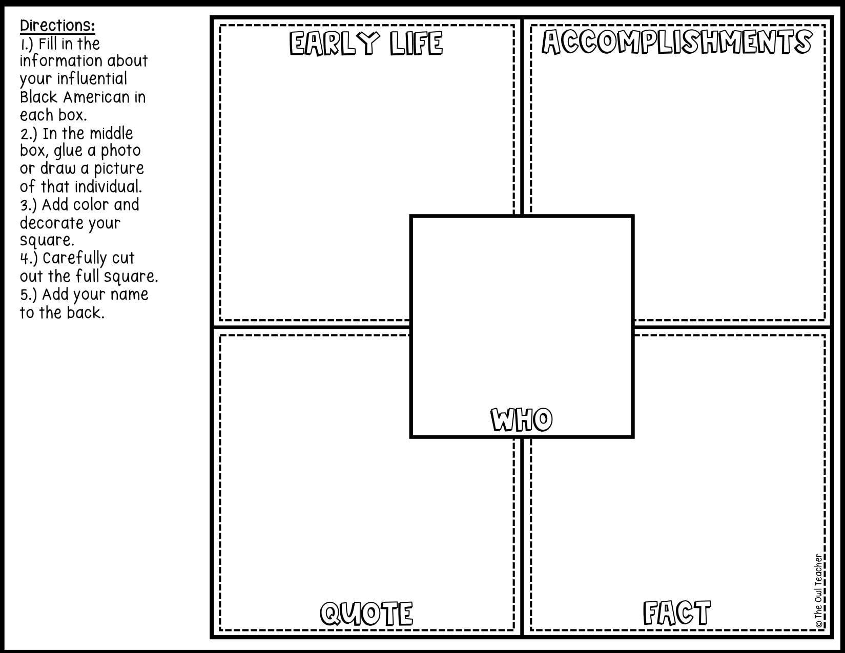 Influential People Activity or Biography Template Displays - Etsy