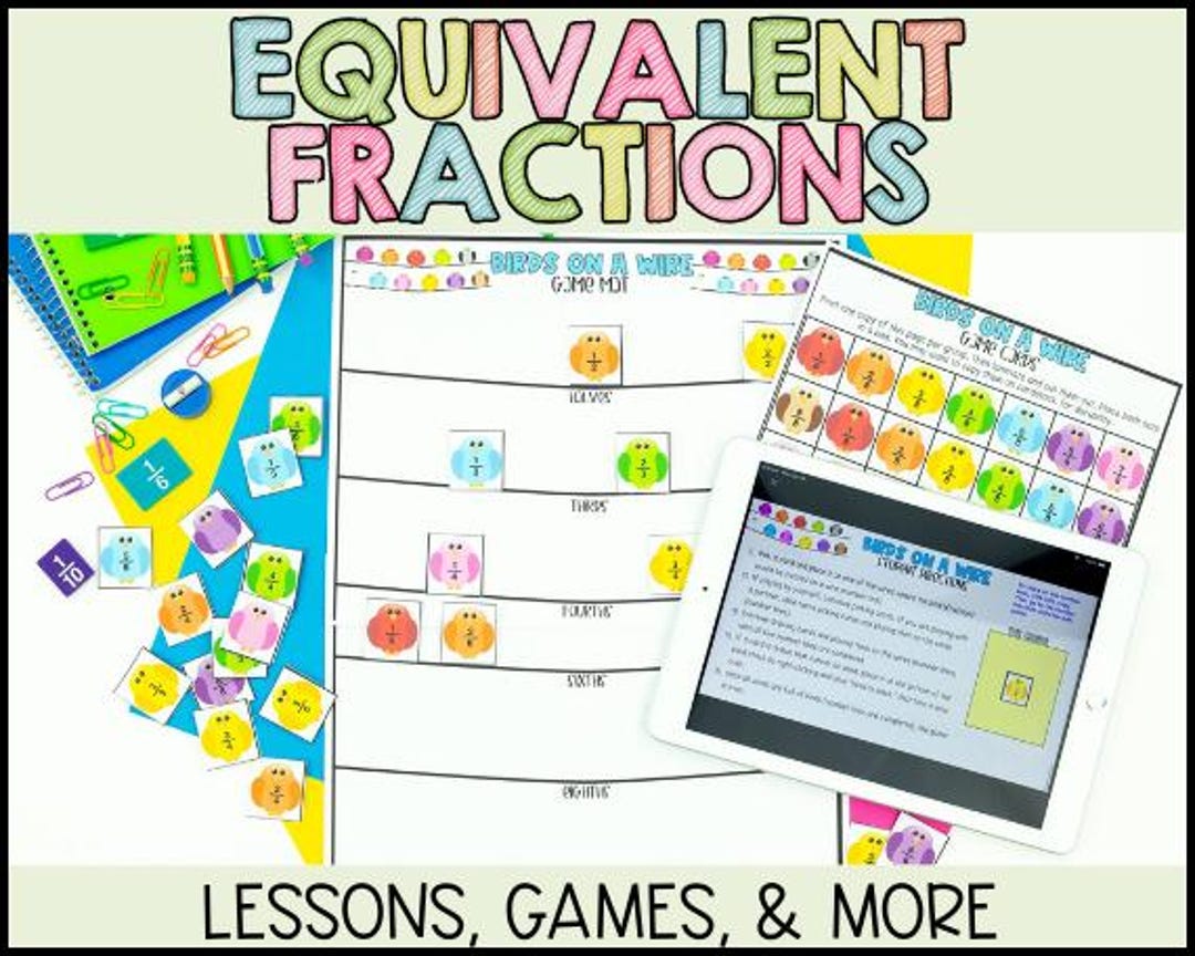 3rd Grade Equivalent Fractions Lessons & Activities for Guided Math - Etsy