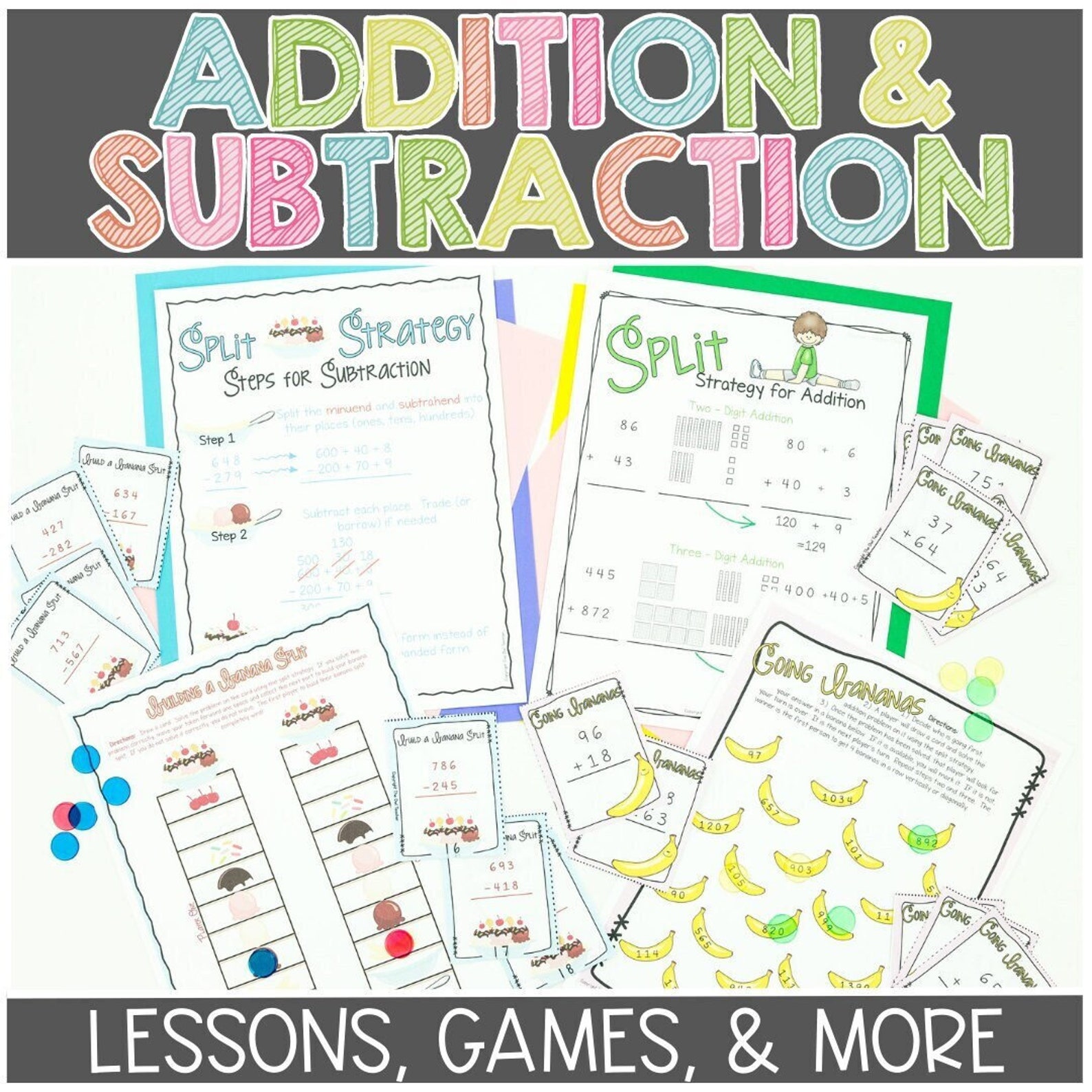2 and 3 Digit Addition and Subtraction Activities Lesson Plans and Math ...