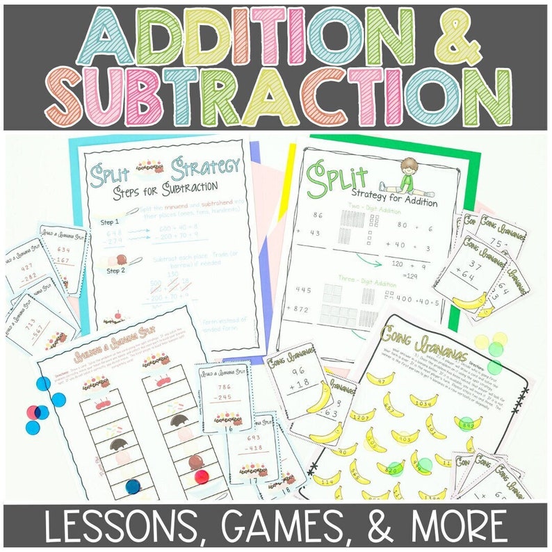 2 and 3 Digit Addition and Subtraction Activities Lesson Plans and Math ...