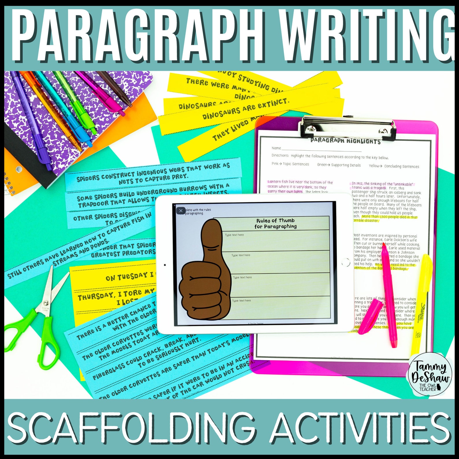 Paragraph Writing How to Write a Paragraph Scaffolding Activity - Etsy