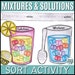 Mixtures and Solutions Sort Worksheet Activity and Craftivity - Etsy