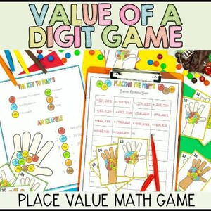 Place Value Multi-digit Numbers Math Game Multiplying by Tens Expanded ...