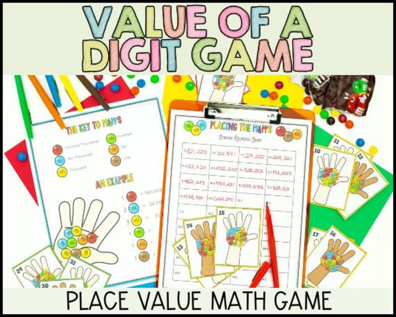Place Value Multi-digit Numbers Math Game Multiplying by Tens Expanded ...