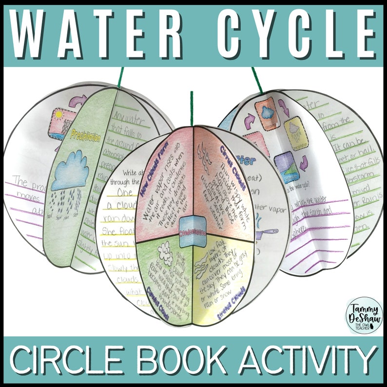 Water Cycle Activity Circle Book Weather Activity Worksheets - Etsy