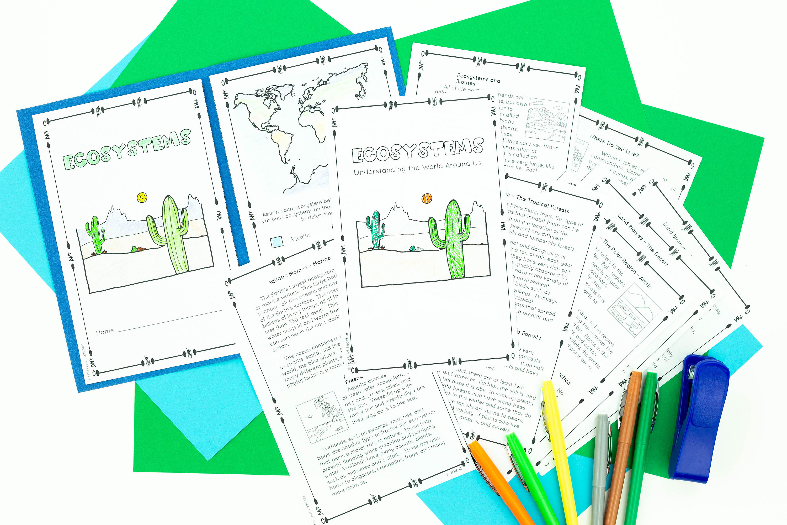 Ecosystems & Biomes Foldable Accordion Activity - Etsy