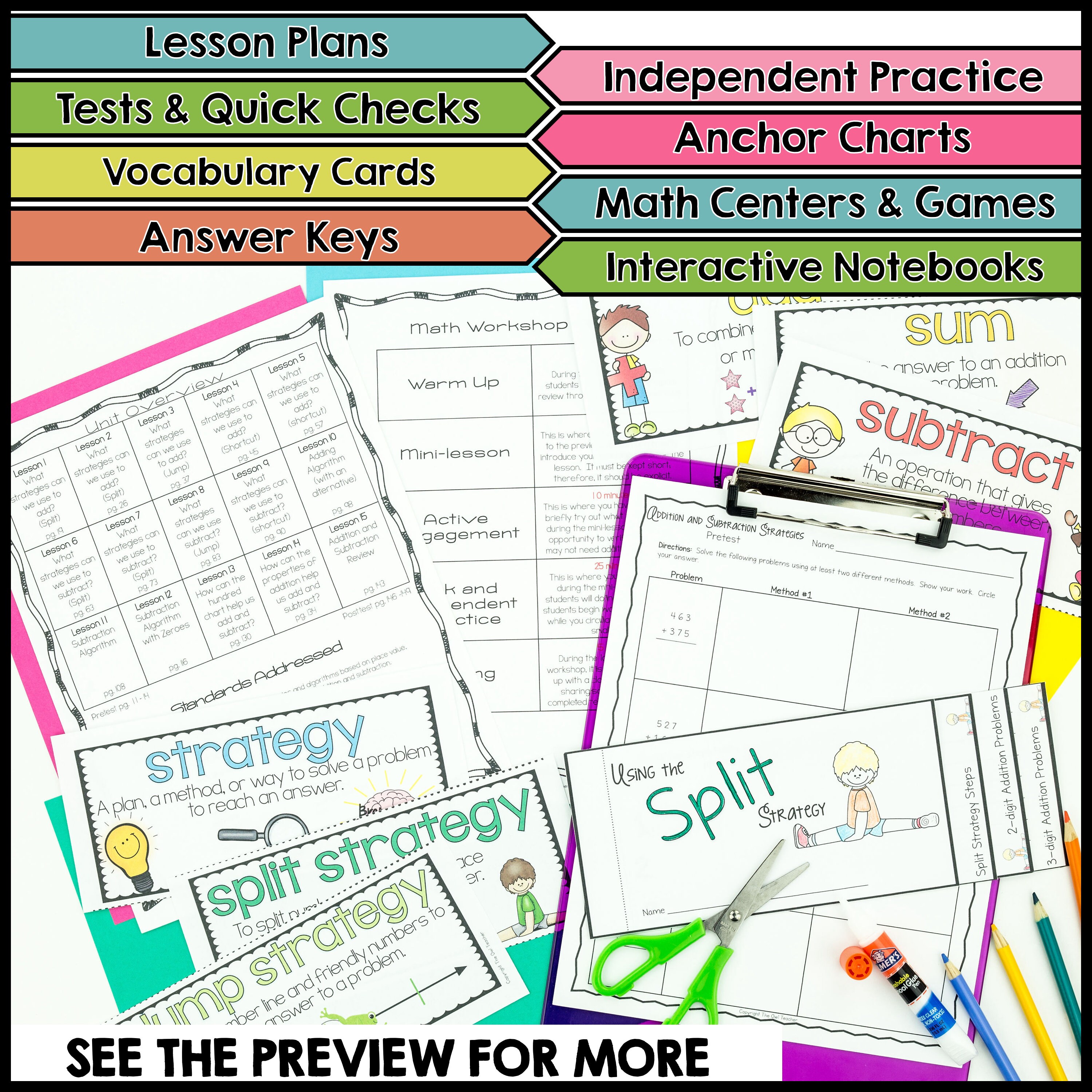 2 and 3 Digit Addition and Subtraction Activities Lesson Plans - Etsy