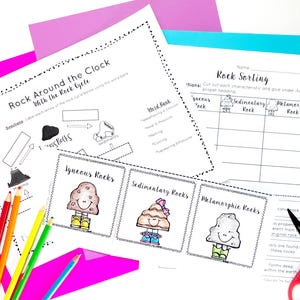 Rocks and Minerals Unit Types of Rocks & Rock Cycle Worksheets and ...