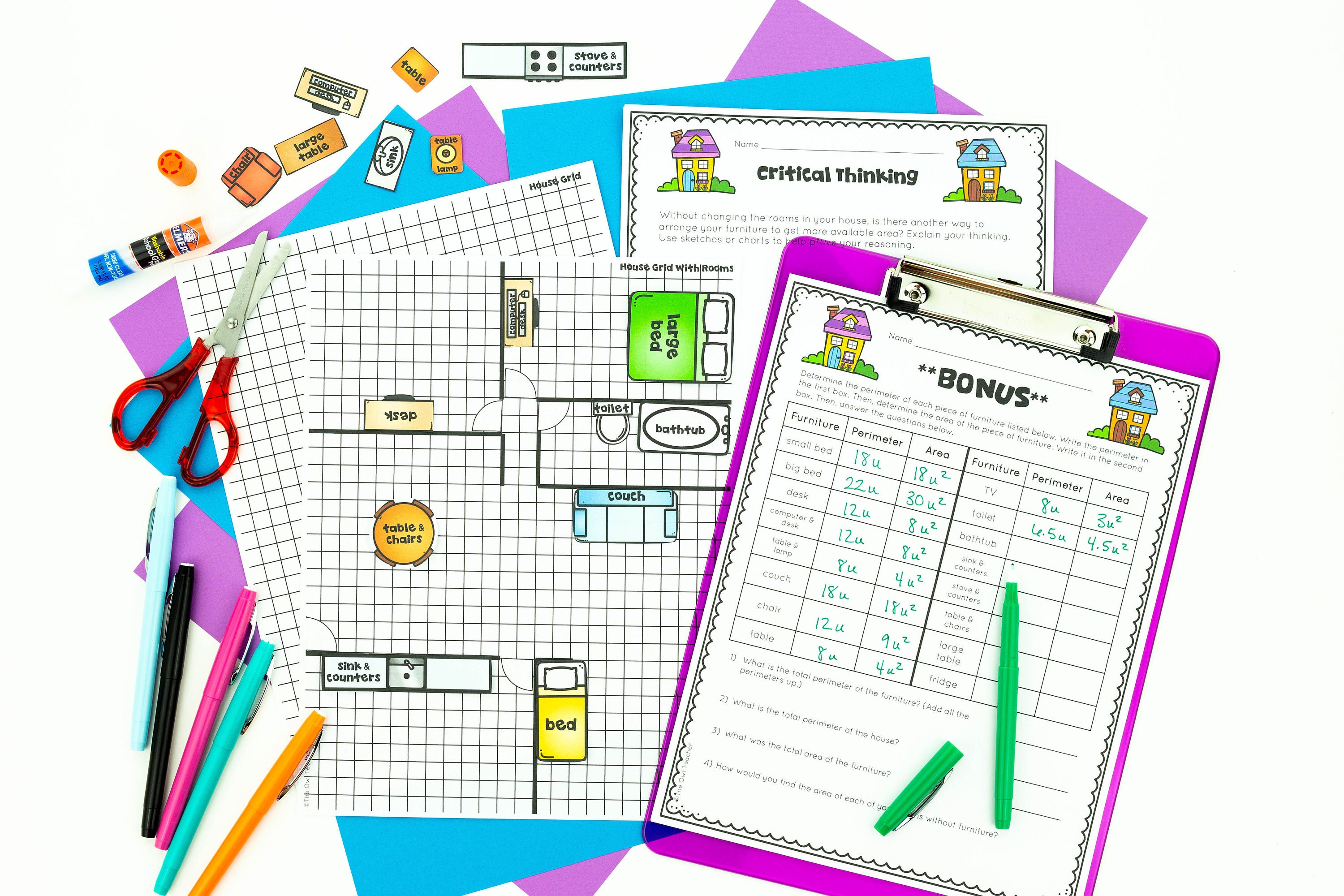 Area and Perimeter Project Based Learning Math Activity - Etsy