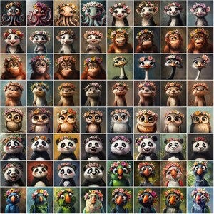 595 Charming Animal Characters: High-res Oil Painting Style Digital Art ...