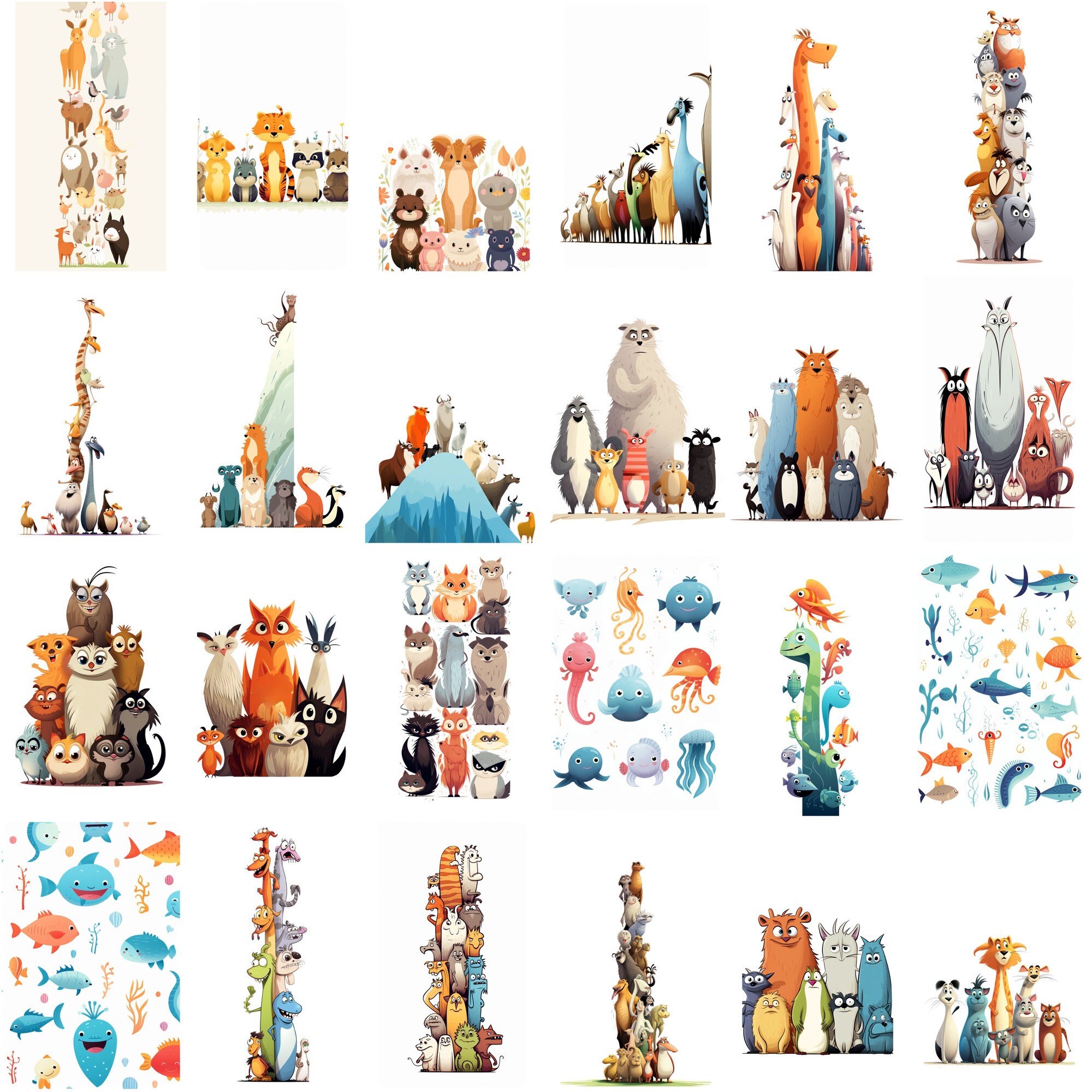 230 Quirky and Fun Animal Group Portraits - Etsy