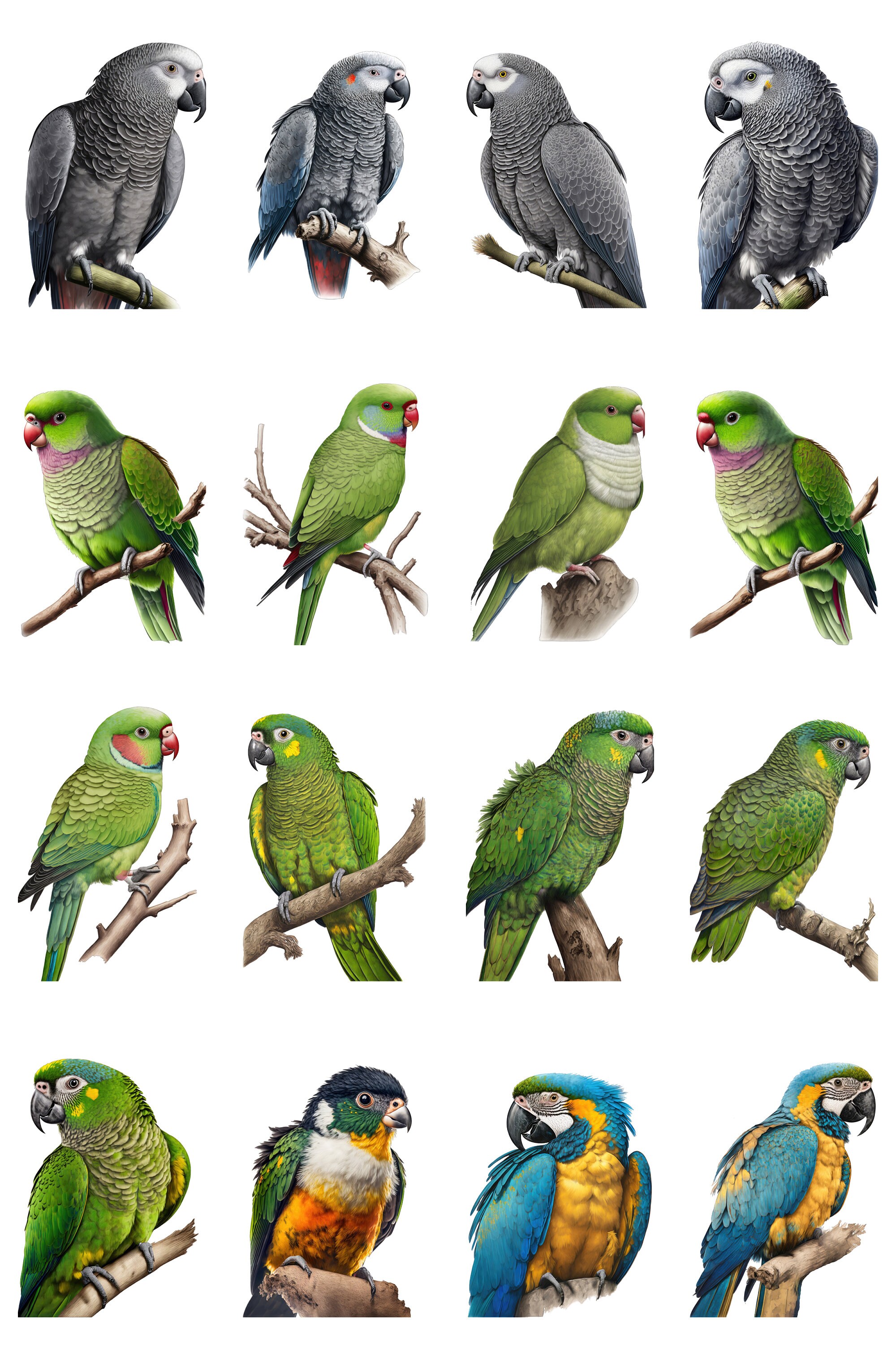 Stunning Parrot Image Bundle - 160 High-quality PNG Parrot ...