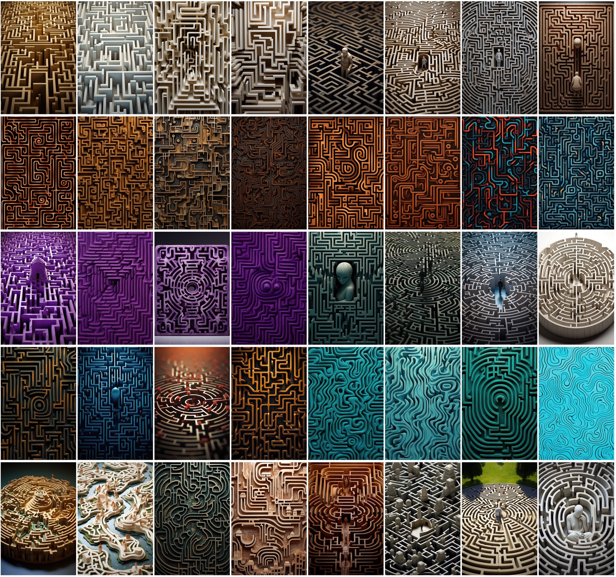 650 Colorful Maze Patterns, High-resolution Jpgs With Commercial ...